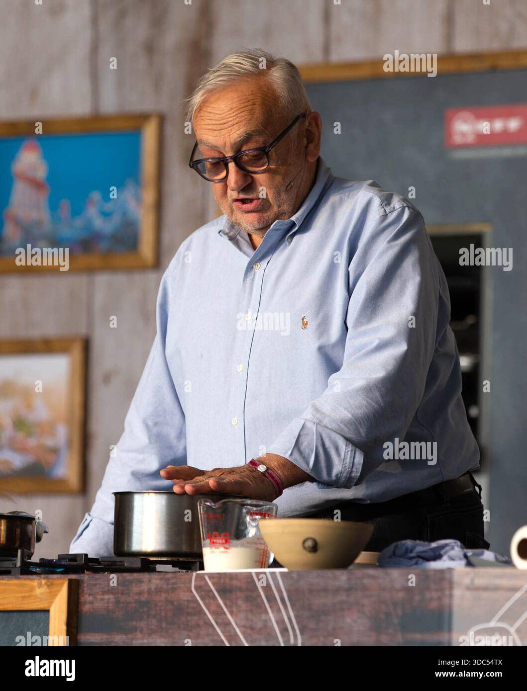 Pierre Koffmann cooking in the Neff Big Kitchen at The Big Feastival in ...