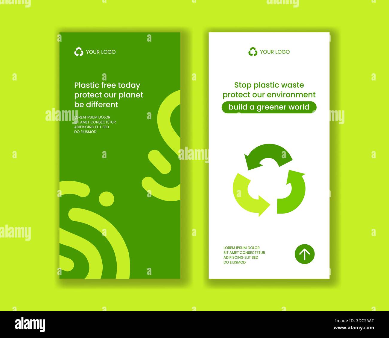 Plastic Waste Reduction Campaign Hand Drawn Flat Cartoon Vertical ...