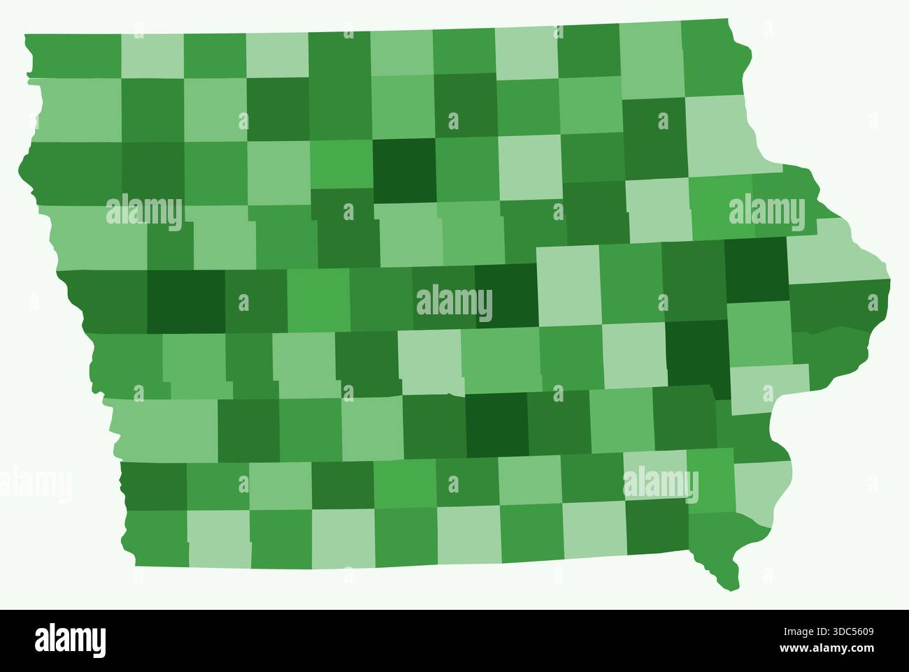 Map of Iowa with counties. Simple state border map with county division ...