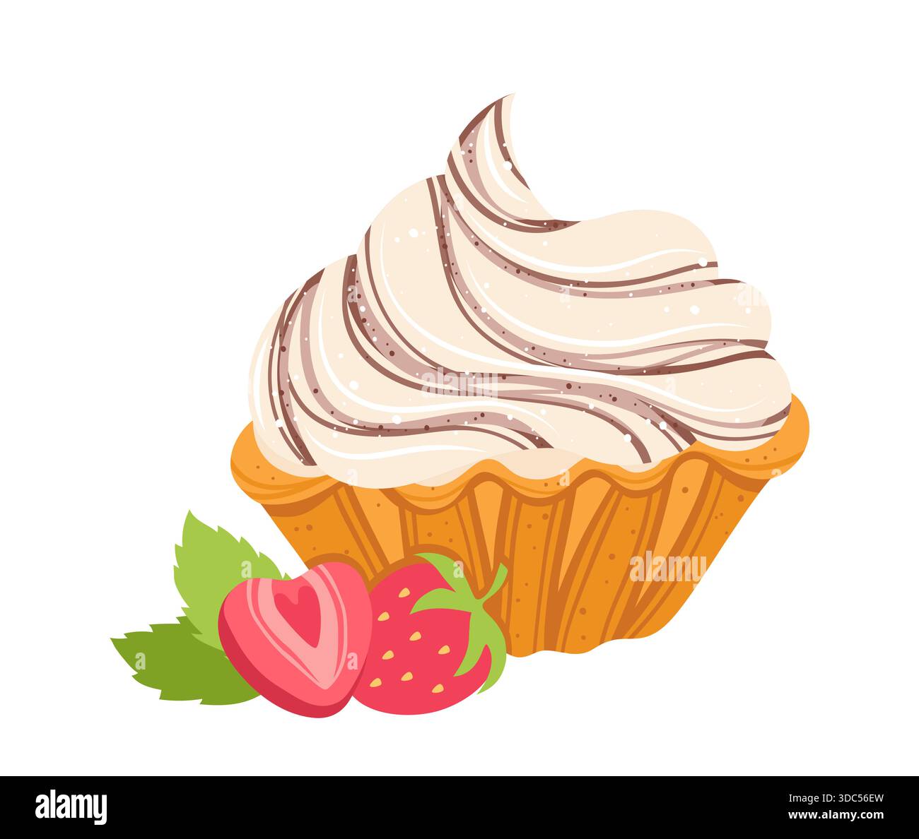 Strawberry cream puff in Stock Vector Images - Alamy