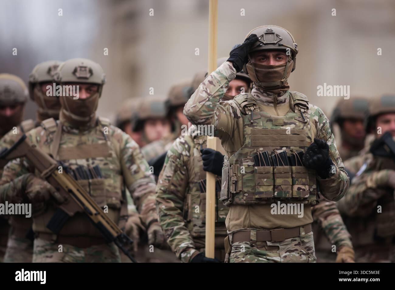 Bucharest, Romania - December 1, 2025: Spanish marine infantry soldiers ...