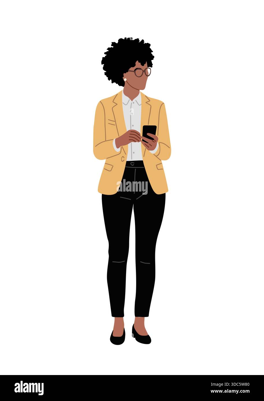 African woman with phone Stock Vector Images - Alamy