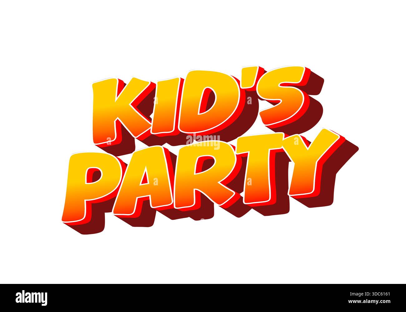 Colorful text design for a kids party theme, featuring bold letters in ...