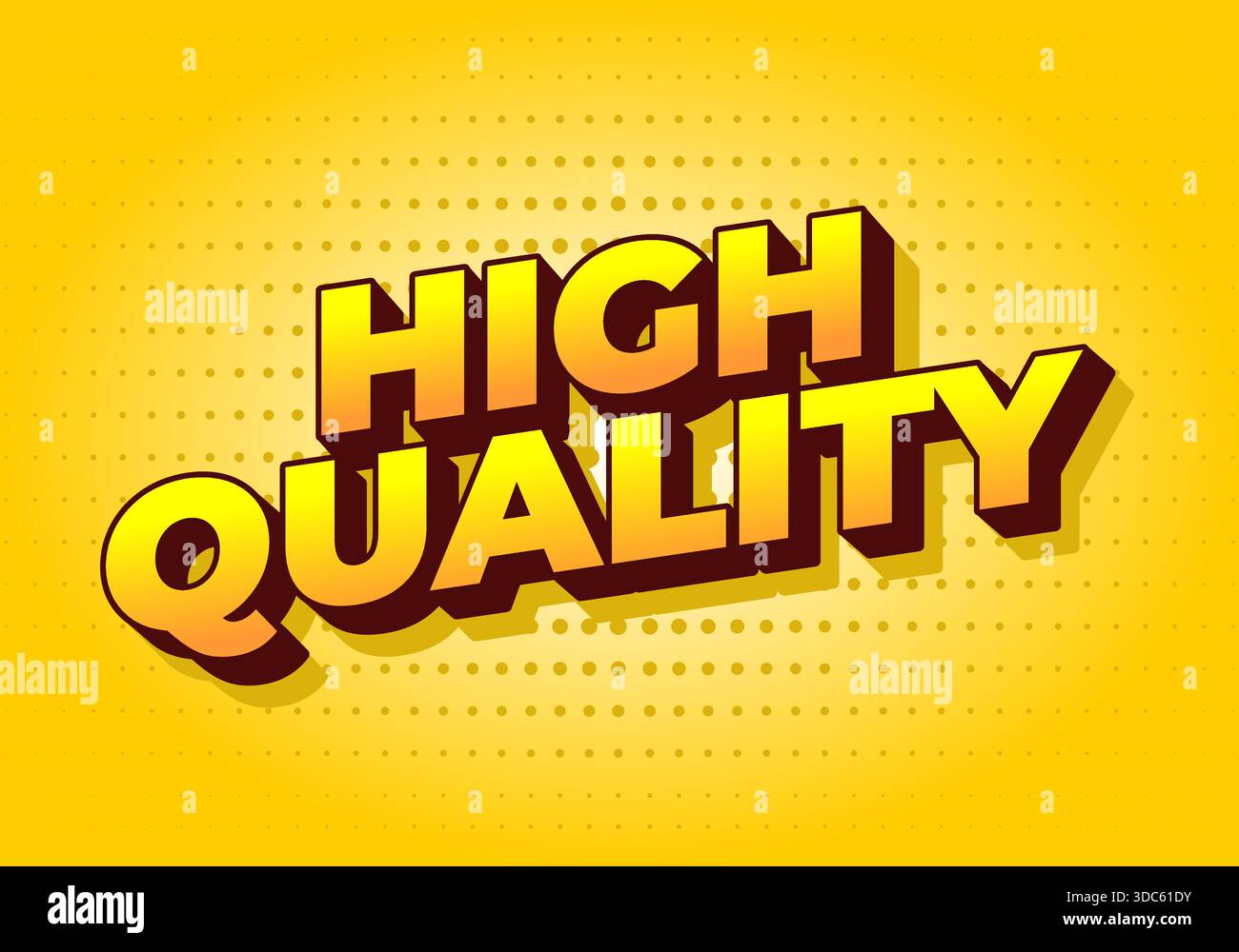 A vibrant graphic design featuring the words high quality in bold ...
