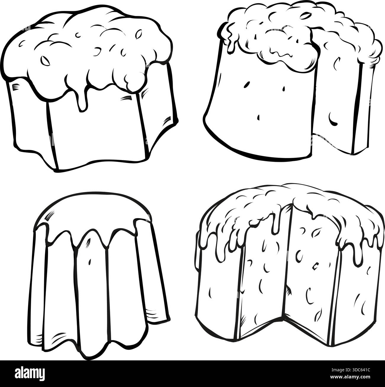 Sketch set dessert pastry Stock Vector Images - Alamy