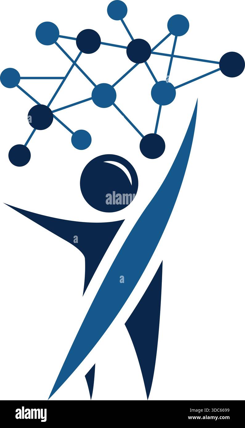 Technology Network Human Logo Design Vector Icon Template Stock Vector ...