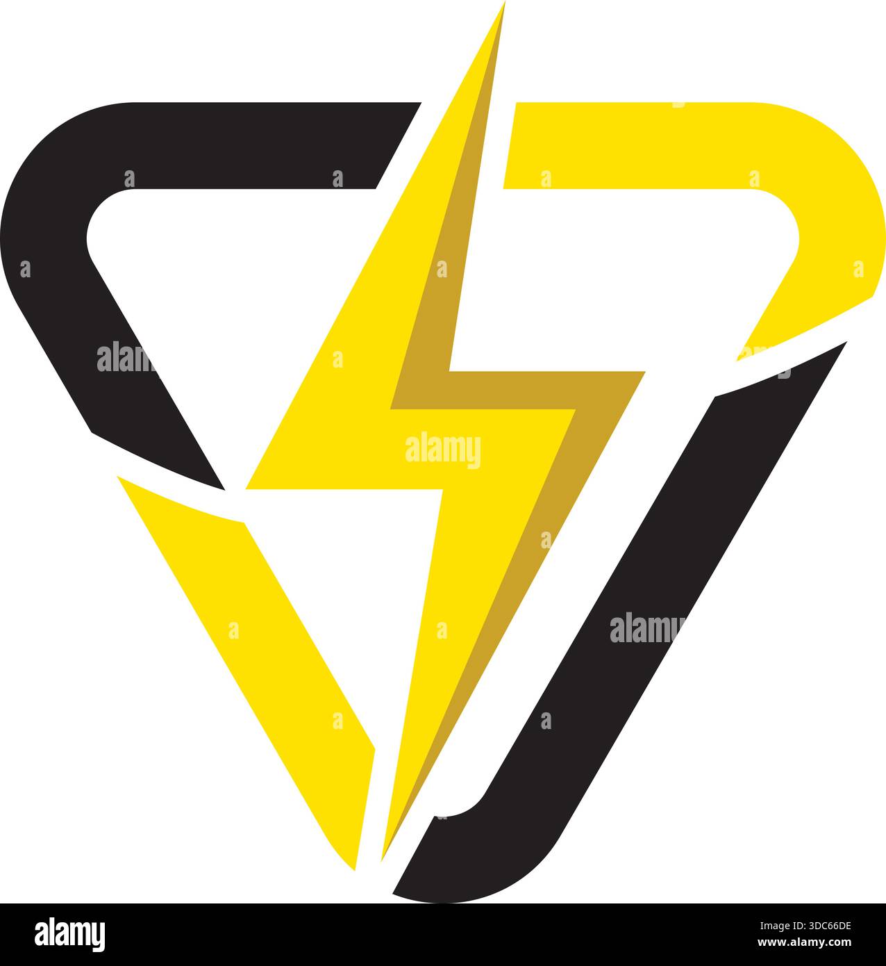 Thunder logo triangle hi-res stock photography and images - Alamy