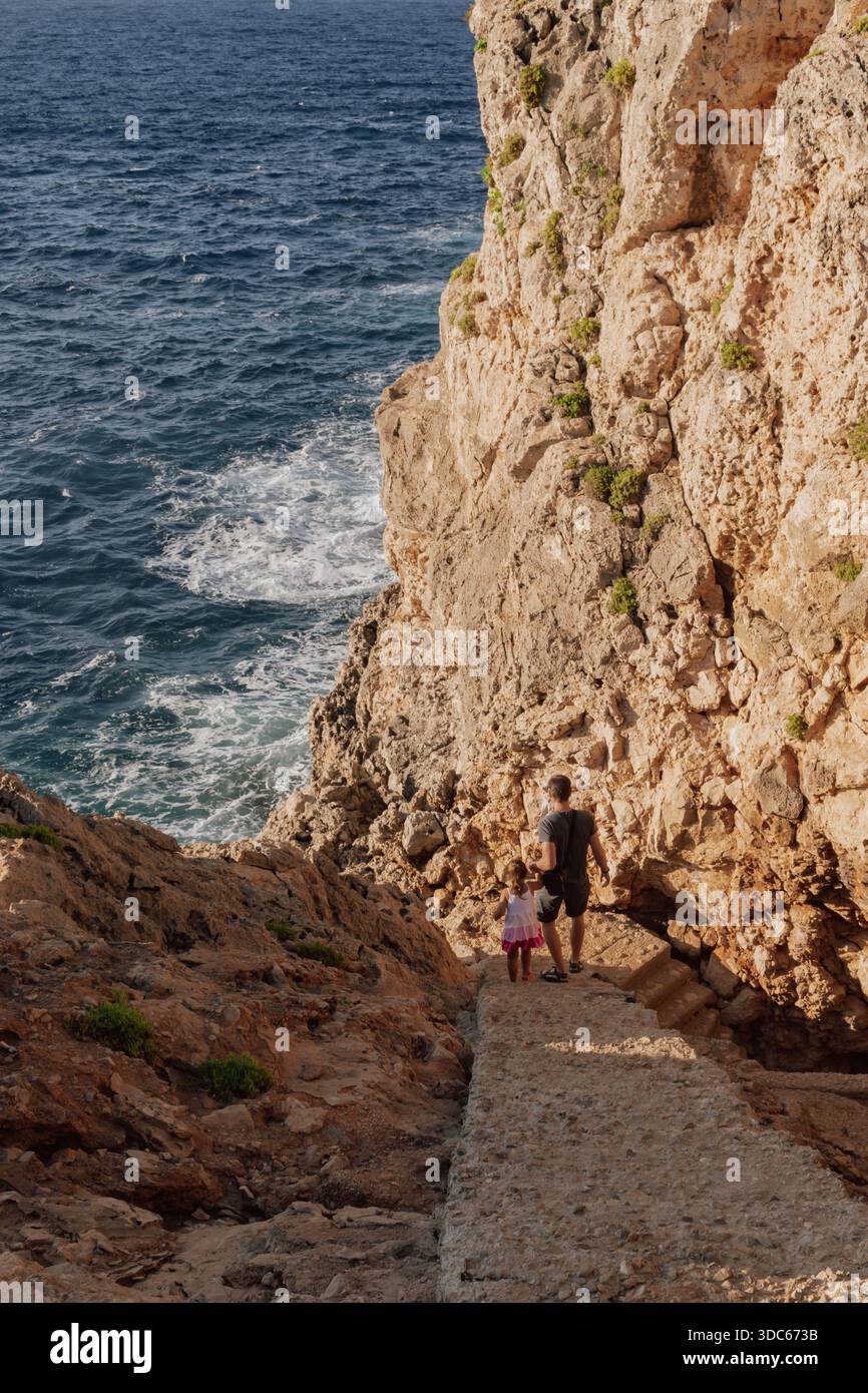 Child descending stone steps hi-res stock photography and images - Alamy