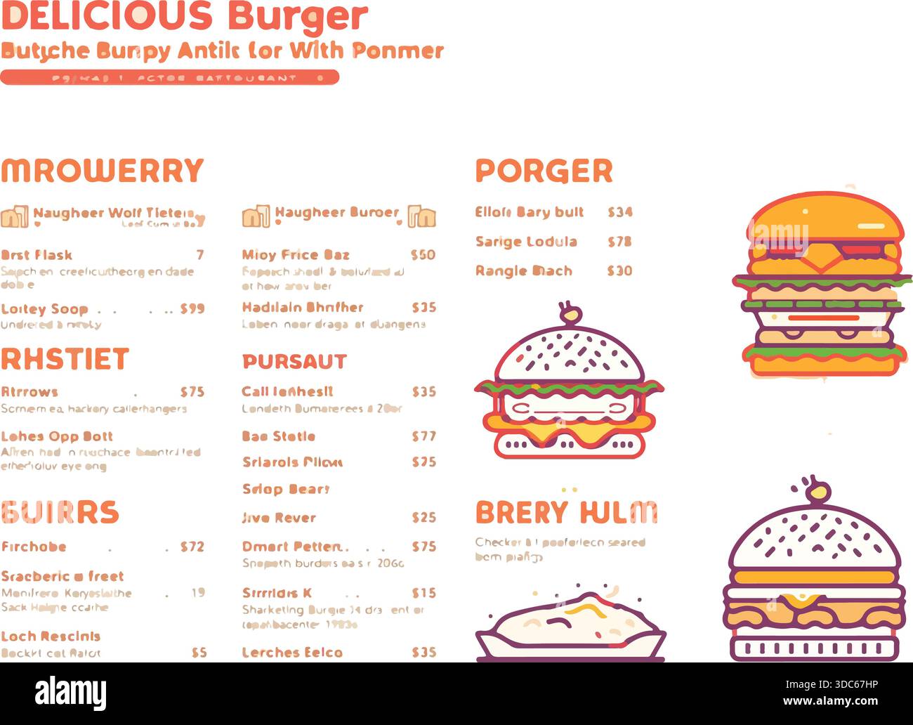 Menu and prices ordering food hi-res stock photography and images - Alamy