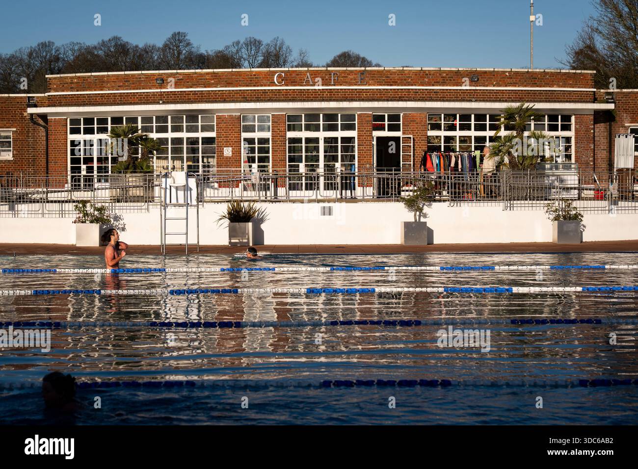 The Parliament Hill Lido Cafe, one of three cafes in Hampstead Heath ...