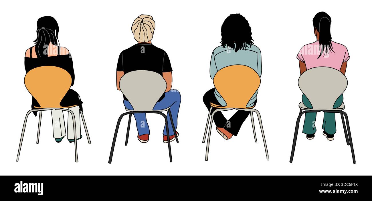 Back view relaxed woman Cut Out Stock Images & Pictures - Alamy