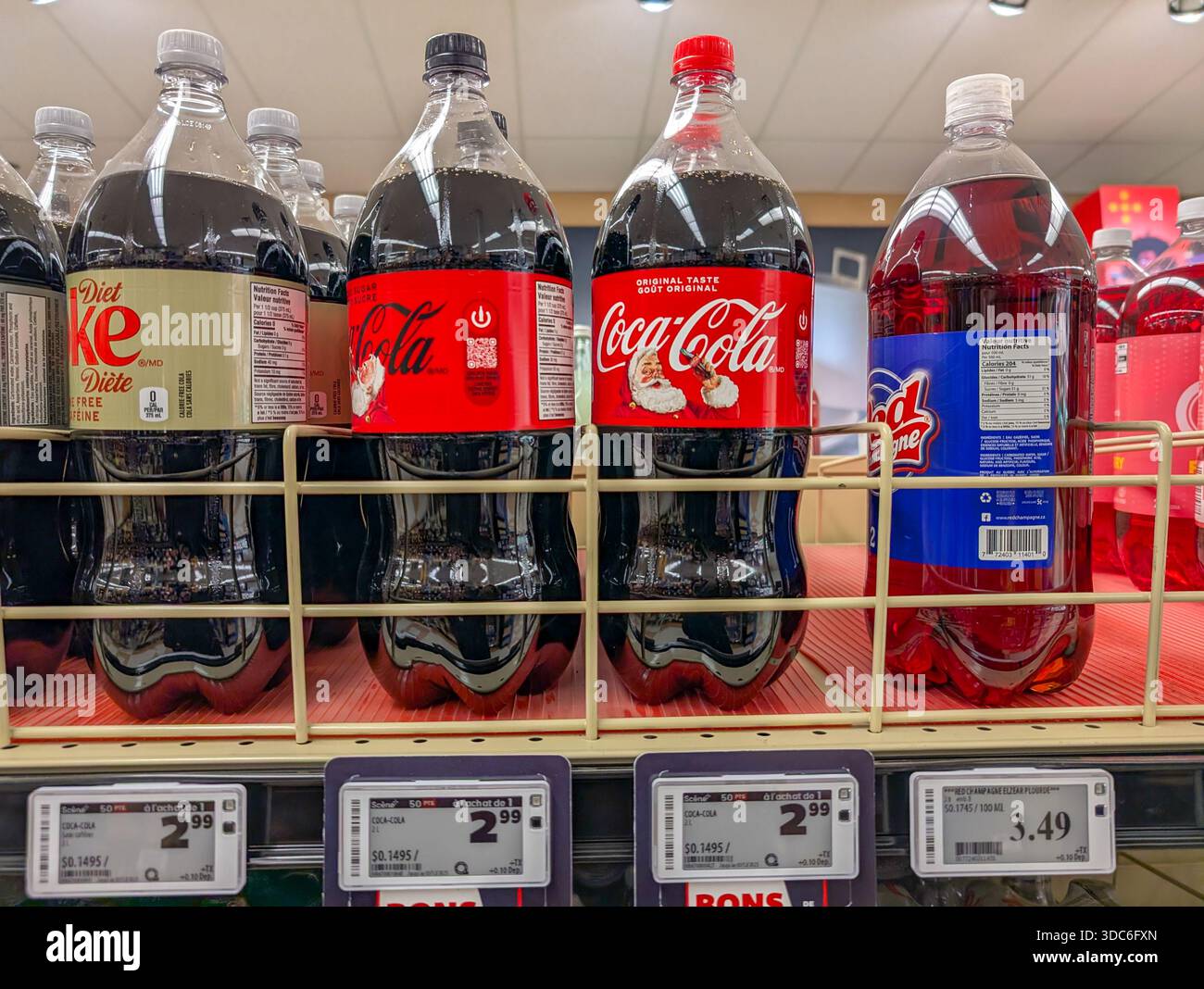 Canada, Quebec, 27 November 2025 : Grocery store soda aisle featuring ...