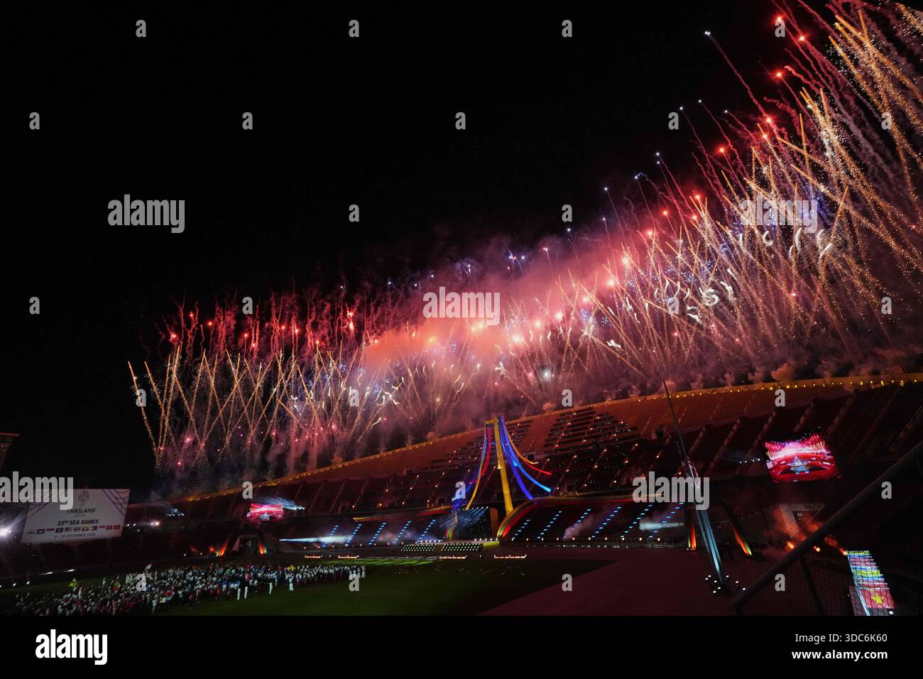 Fireworks light up the sky during the closing ceremony of the 33rd ...