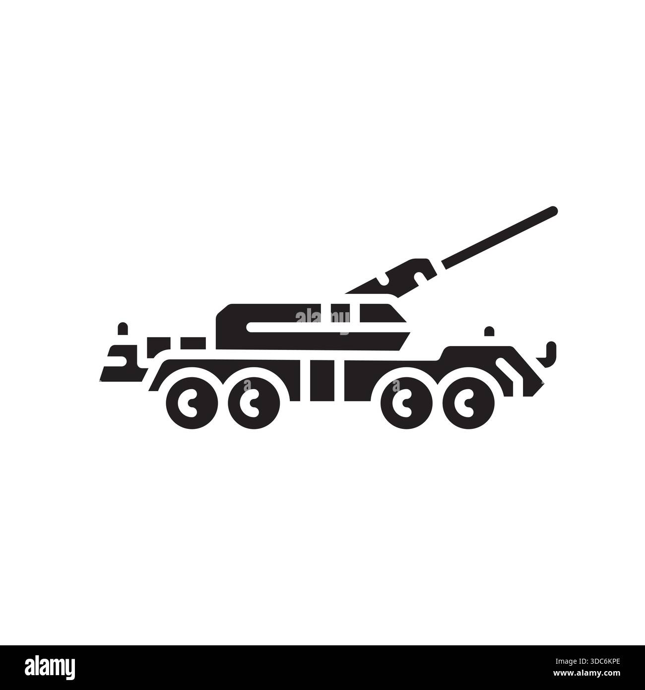self propelled artillery color flat icon. Vector isolated element ...
