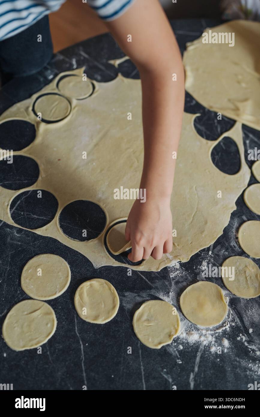 Traditional dumpling dough prepared with care and attention to detail ...