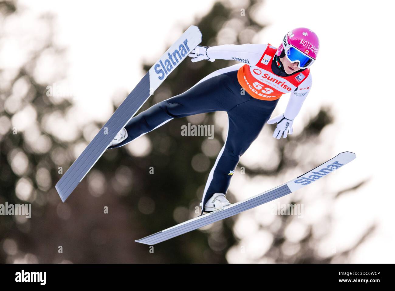Abigail Strate of Canada soars through the air during the women's FIS ...