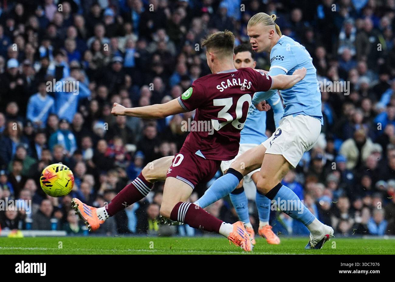 Manchester City's Erling Haaland scoring the opening goal during the ...