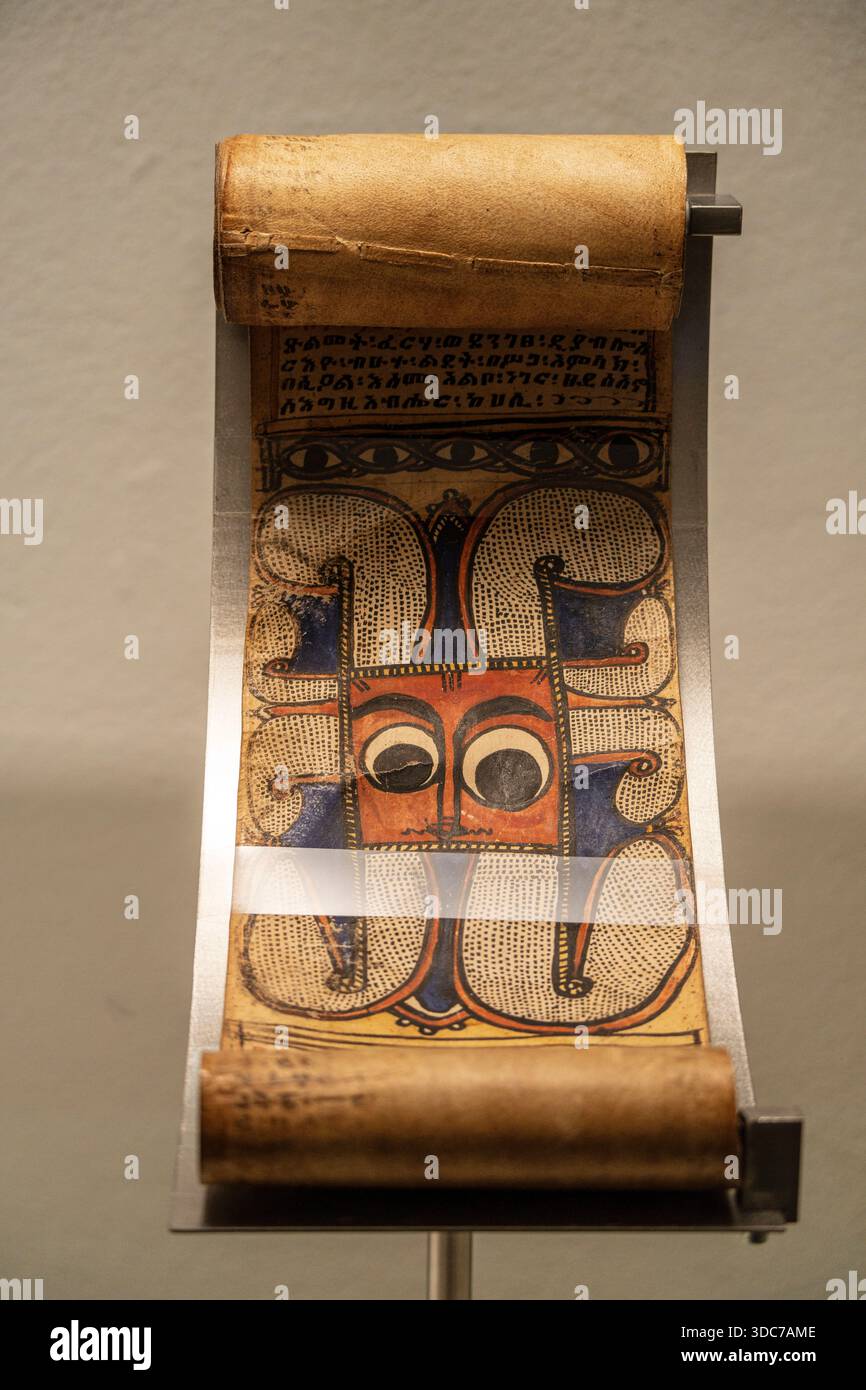 Magic scroll, Ethiopia, 18th century, painting on parchment, MEB ...