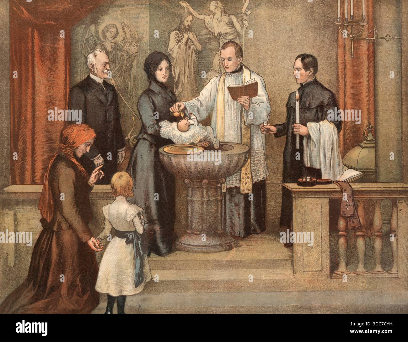 Scene from a biblical story, symbolic photograph of baptism, the ...