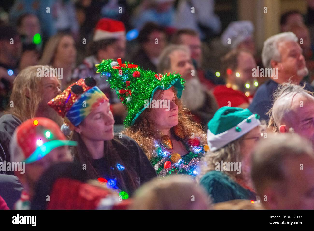 Audience members wear Christmas attire during the Preston and Steve ...