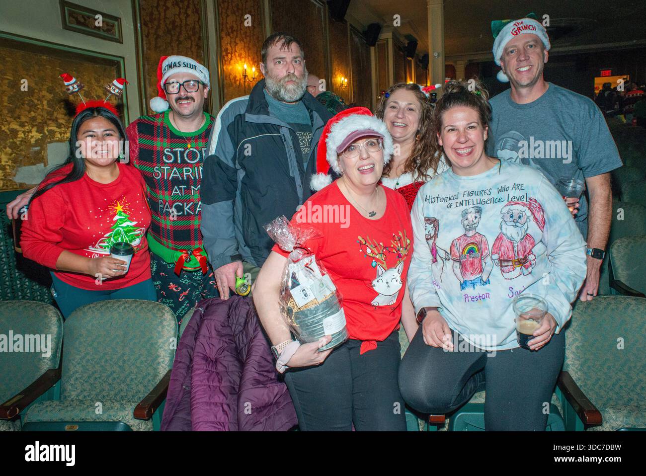 Audience members wear Christmas attire during the Preston and Steve ...