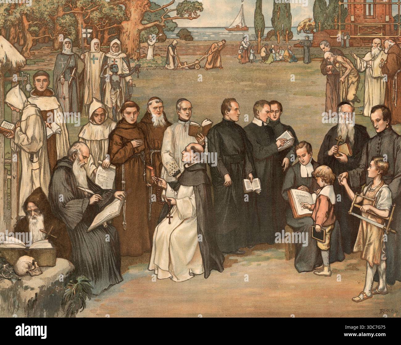 Scene from biblical history, Christian monasticism, authentic ...
