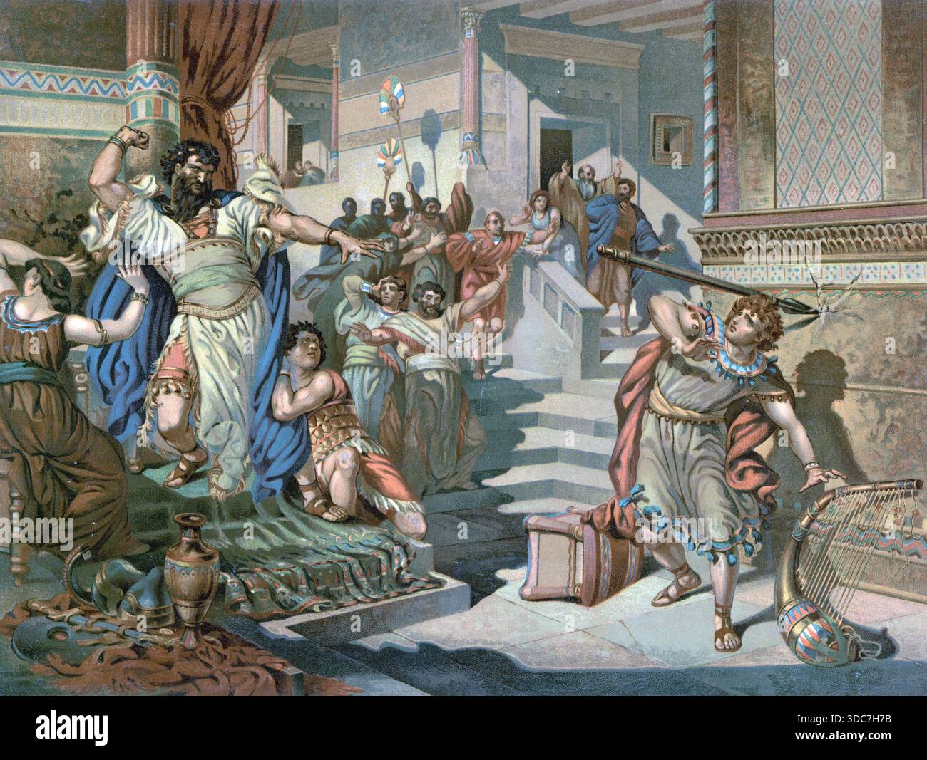 Scene from the biblical story: The story of Saul and David in the Bible ...