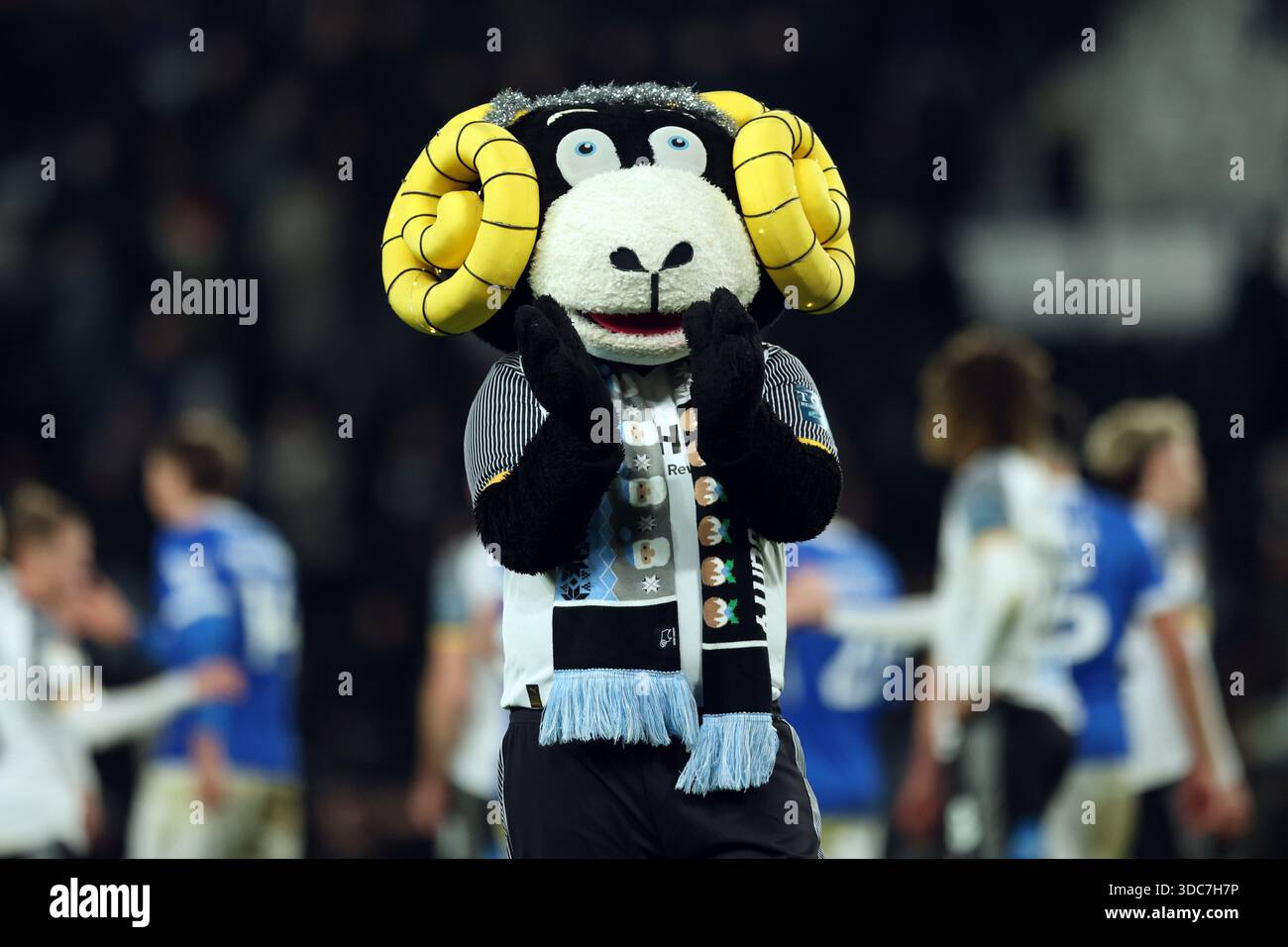 Derby County mascot Rammie the Ram during the Sky Bet Championship ...