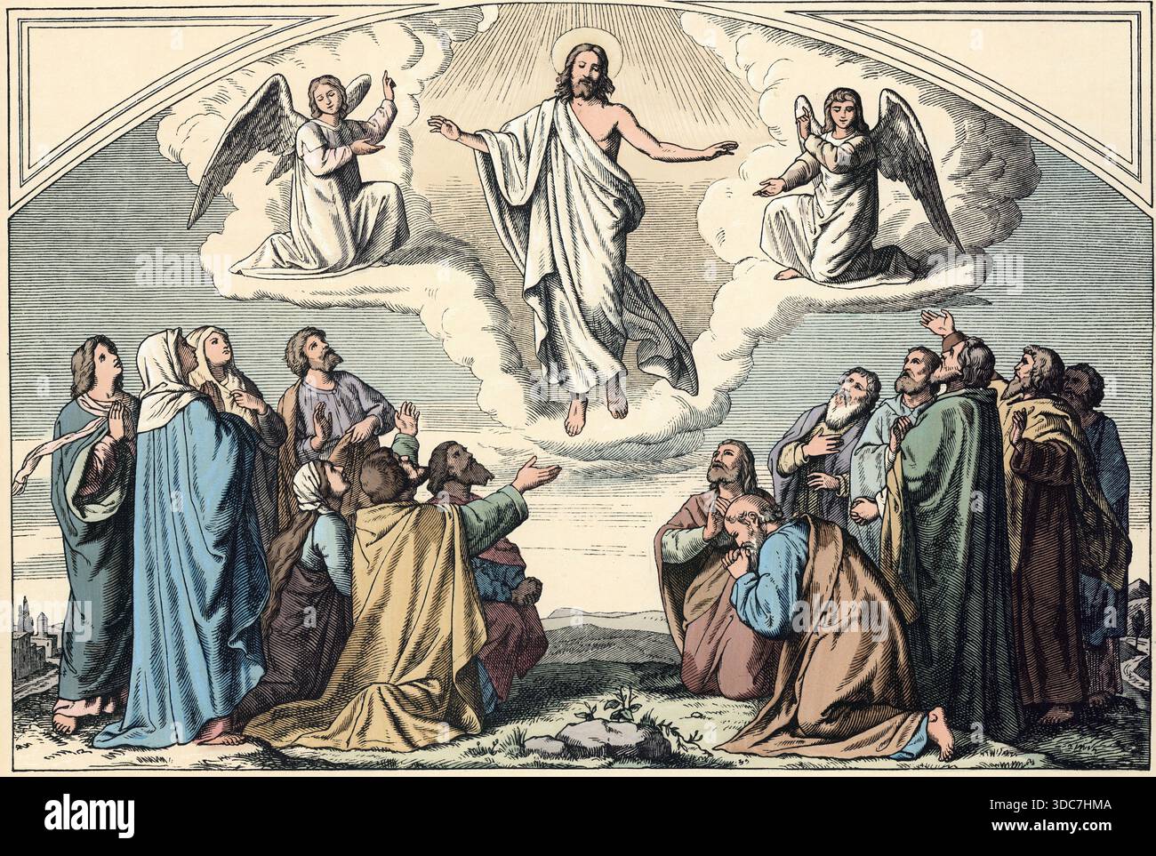 "Scene from the biblical story, the Ascension of Christ, a pivotal ...