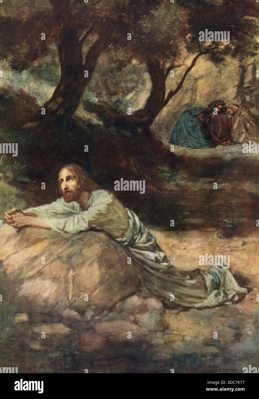Scene from biblical history: The Garden of Gethsemane is the place at ...