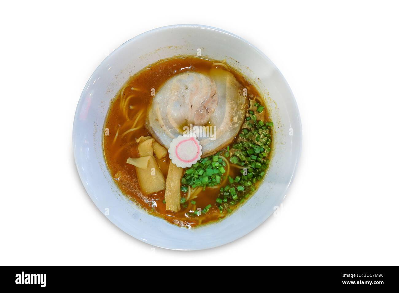 Die cut of Pork Udon on white isolated Stock Photo - Alamy