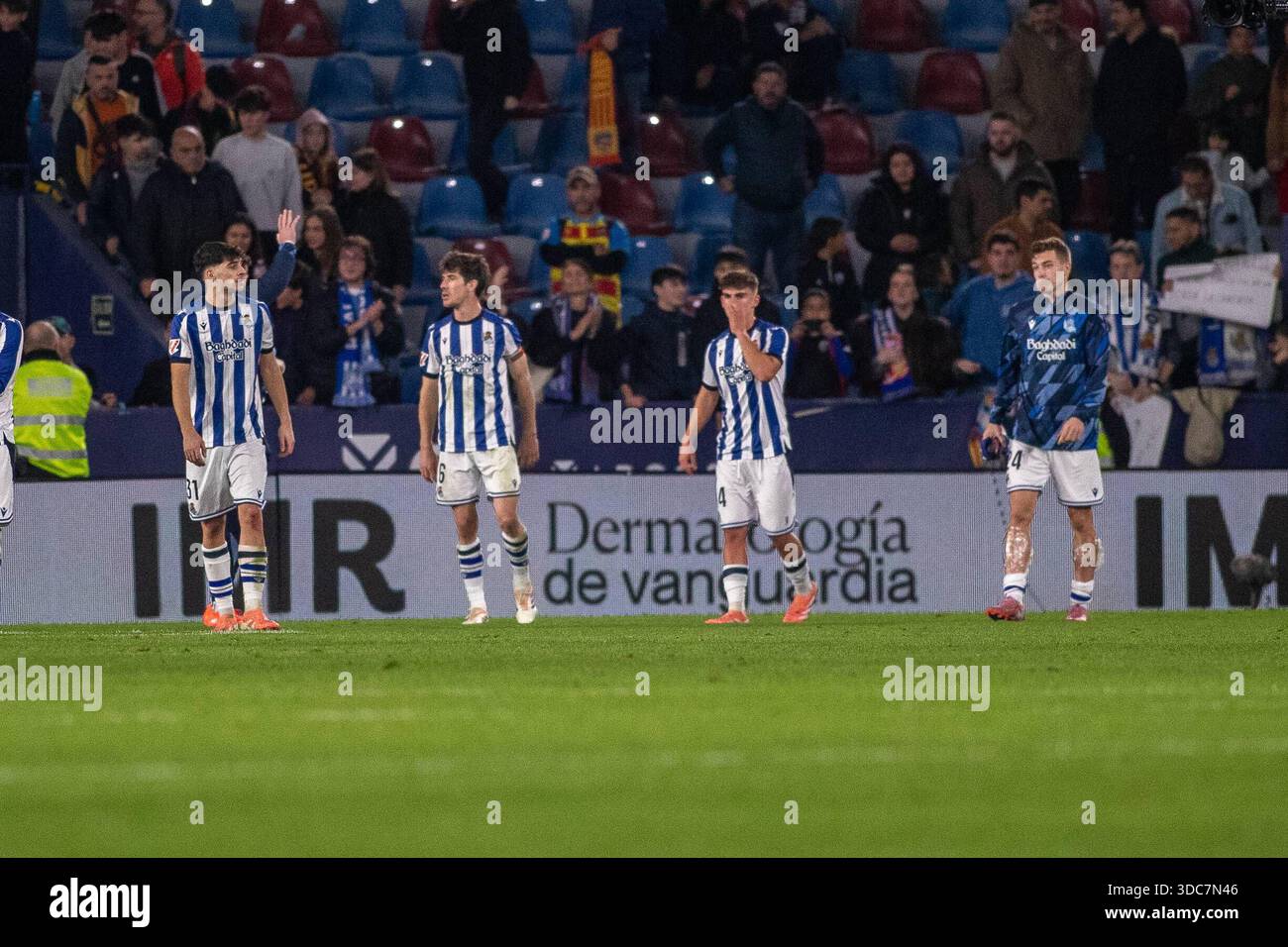 Spanish La Liga EA Sports soccer match Levante vs Real Sociedad at ...