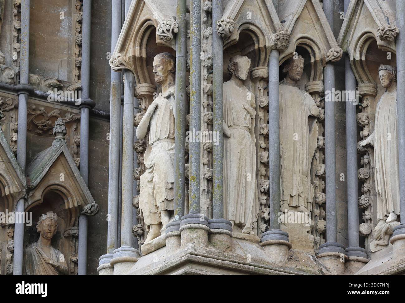 West Front of Wells Cathedral, one the largest galleries of medieval ...