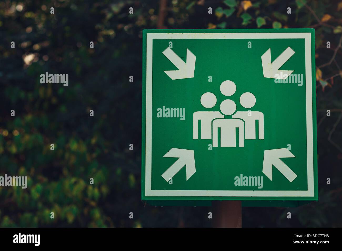 Emergency Assembly Point Sign in Outdoor Area Stock Photo - Alamy
