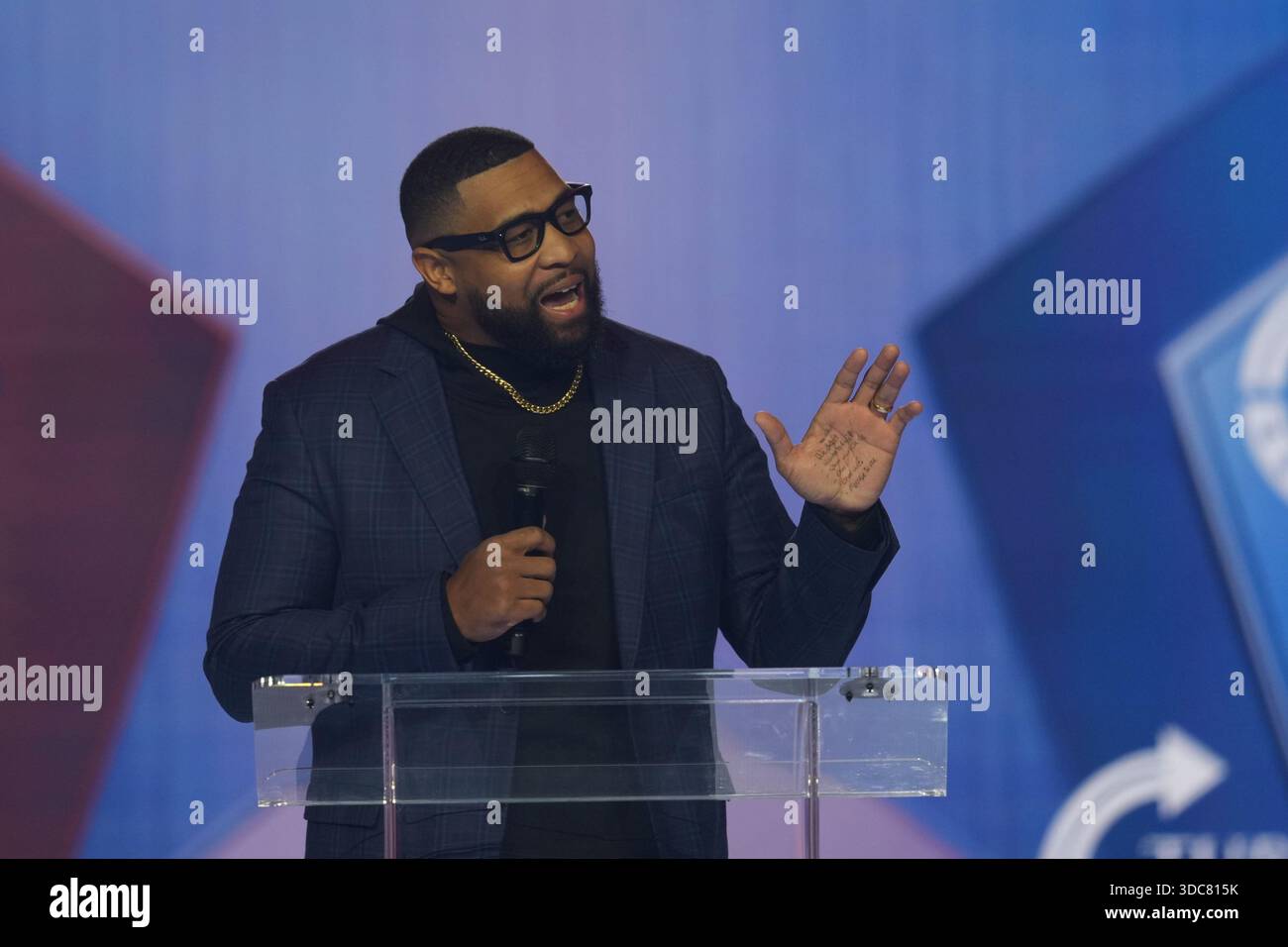 Brandon Tatum speaks during Turning Point USA's AmericaFest 2025, on ...