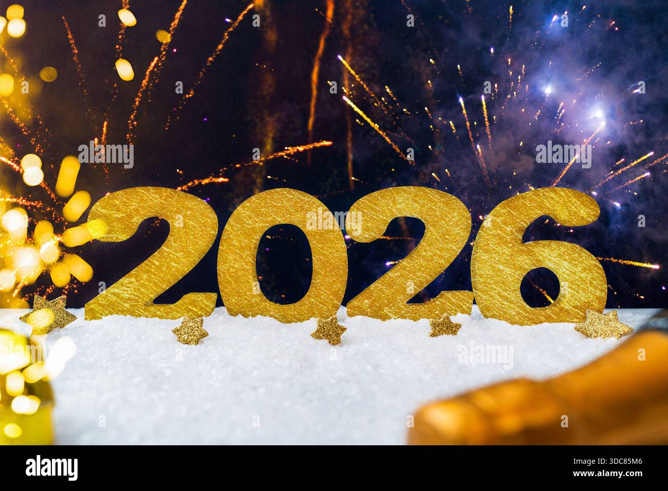 Germany - December 20, 2025: PHOTOMONTAGE, Golden digits with the year ...