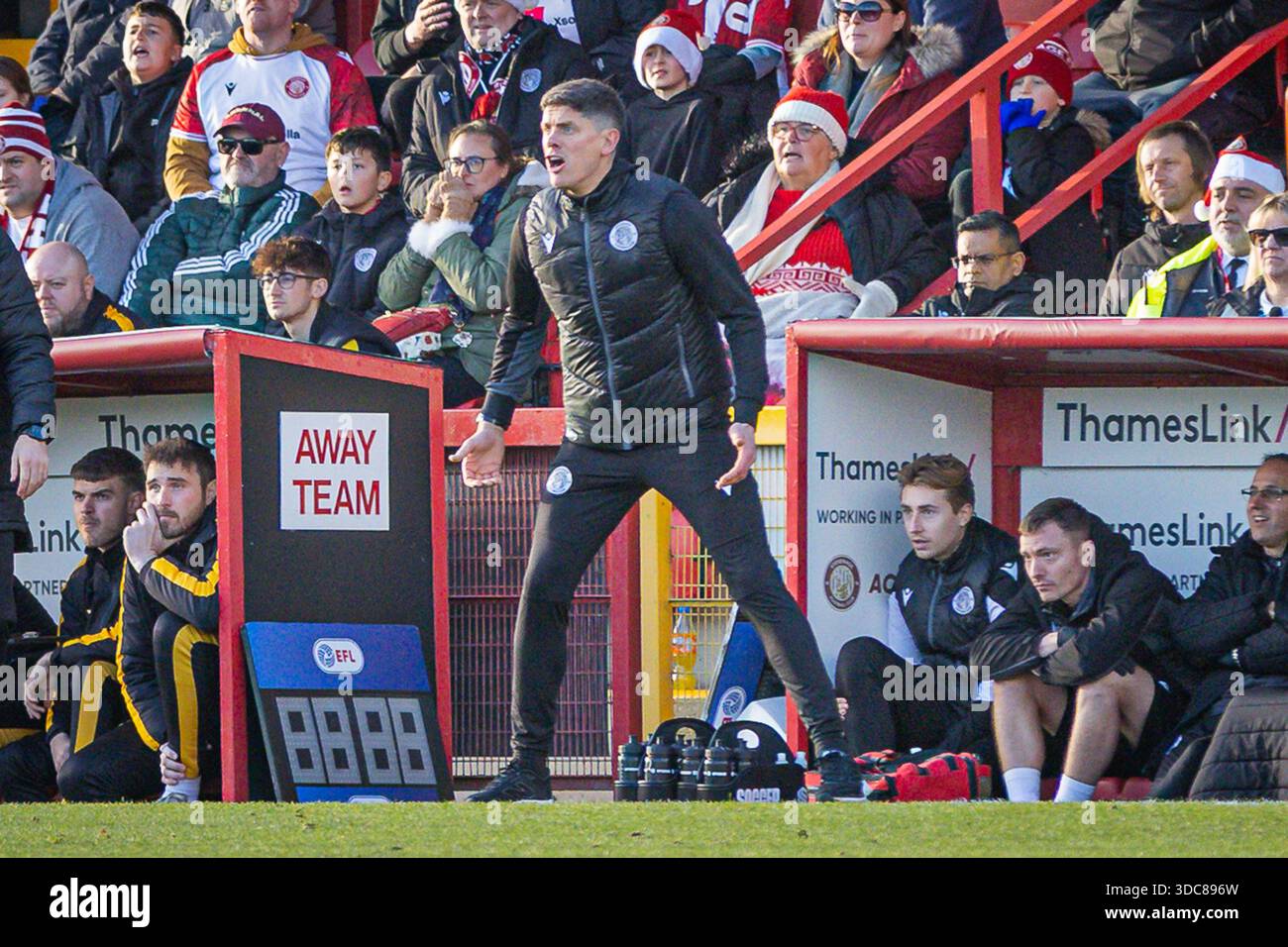 Alex Revell frustrated with a decision from Referee Scott Oldham Stock ...