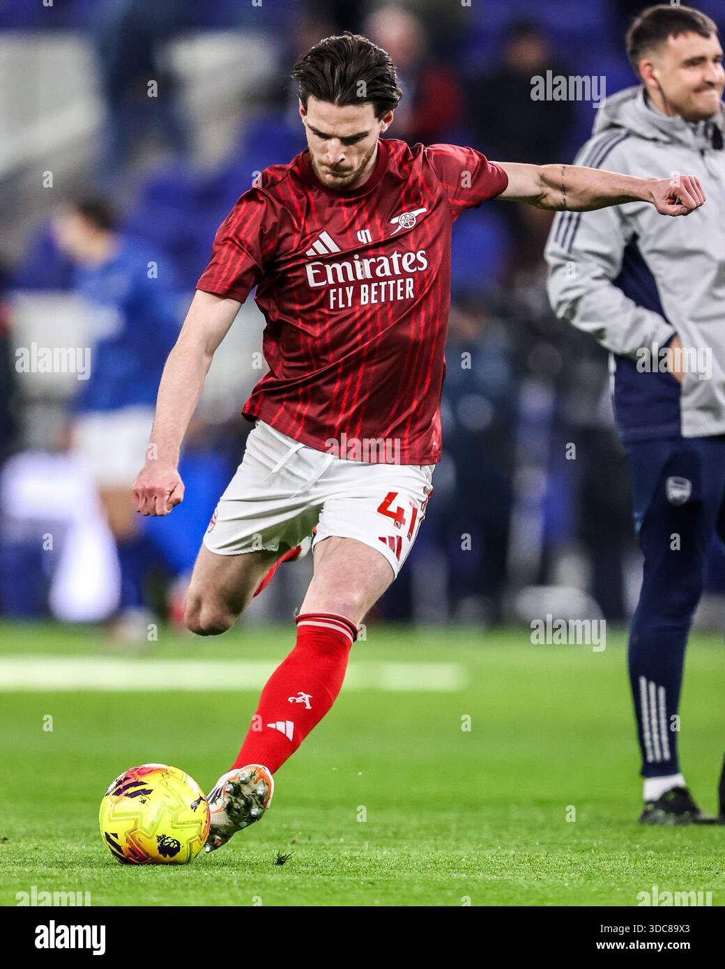 Declan Rice of Arsenal in the pregame warmup session during the Premier ...