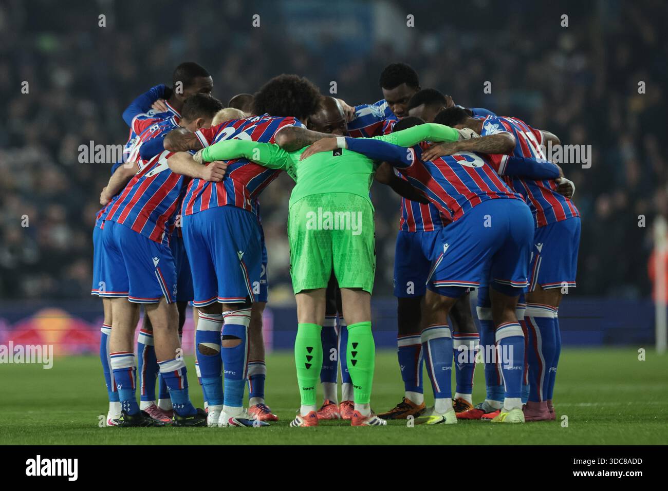 Crystal Palace team huddle during the Premier League match Leeds United ...