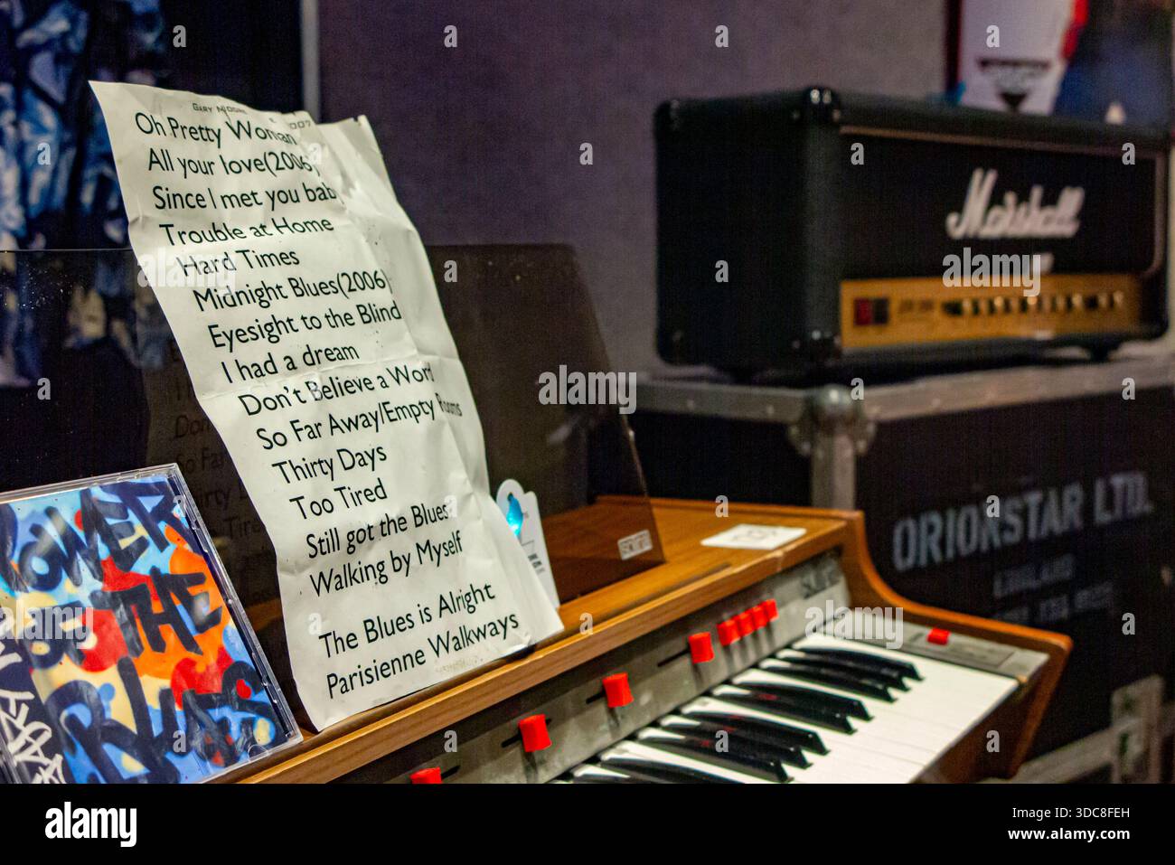 Gary Moore's setlist, keyboard and musical artefacts on display at ...