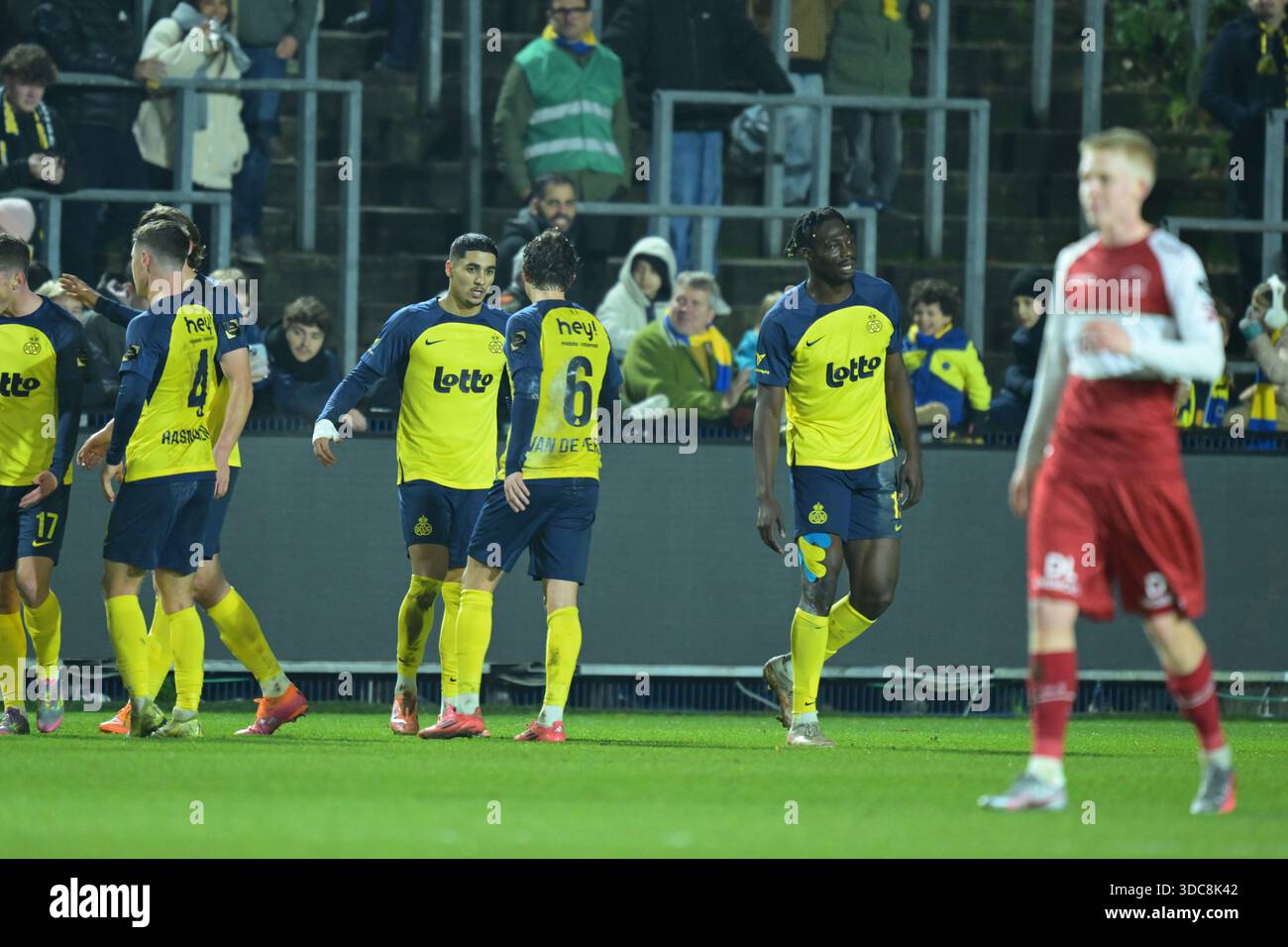 Union's Anan Khalaili celebrate after scoring during a soccer match ...