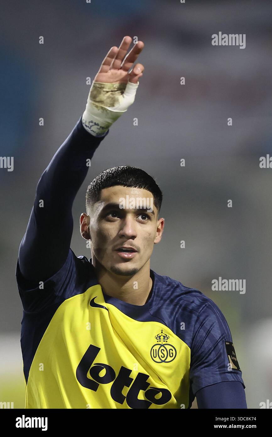 Union's Anan Khalaili celebrates after scoring during a soccer match ...