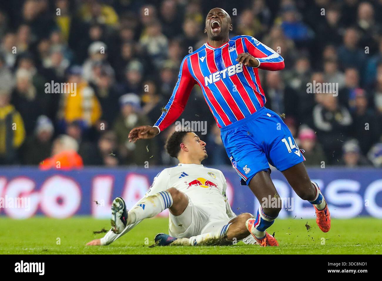 Ethan Ampadu Of Leeds United Slide Tackles Jean-Philippe Mateta Of ...