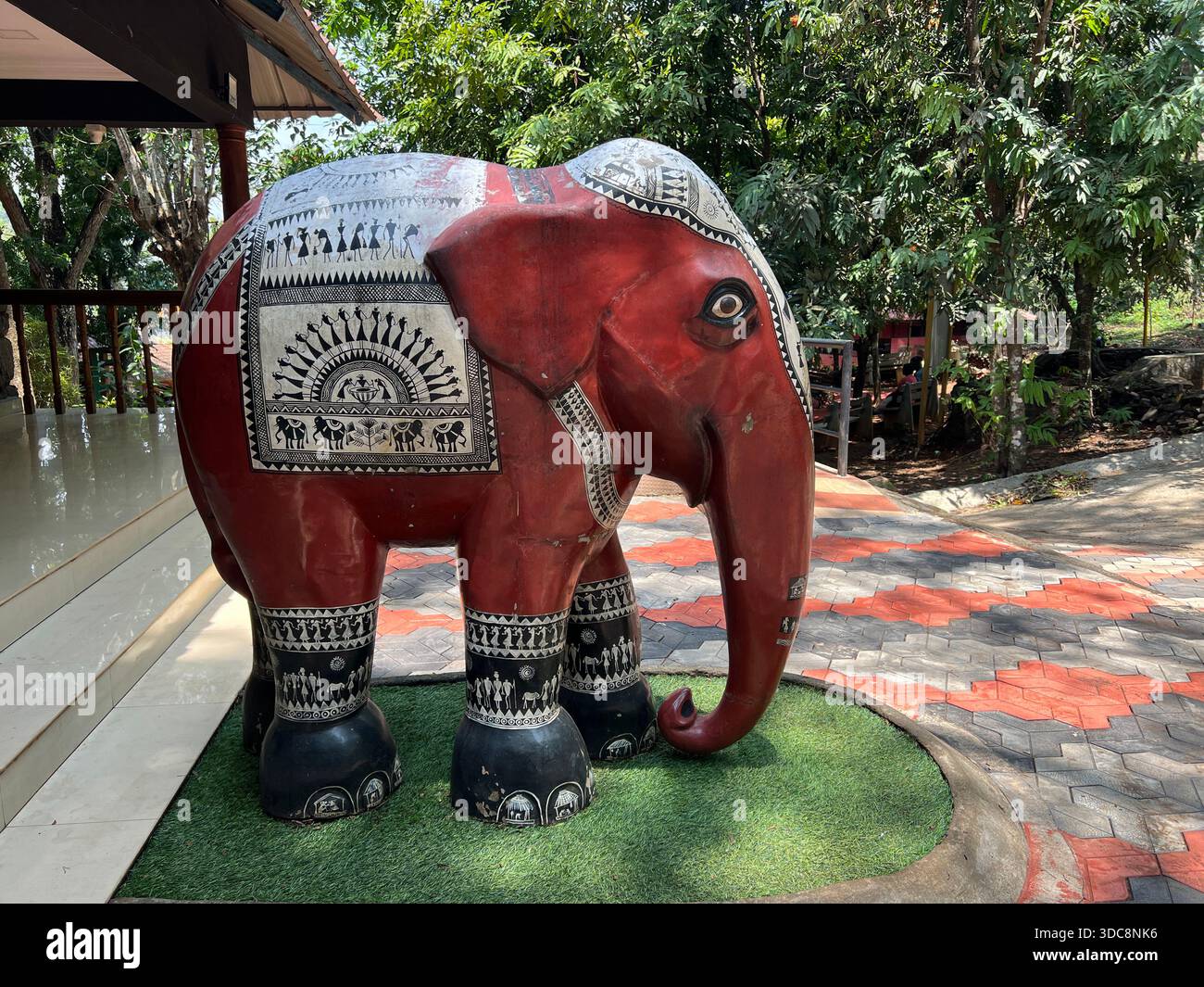 An elephant sculpture is displayed at the Elephant Museum at the Konni ...