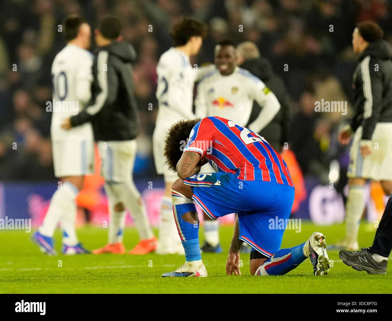 Crystal Palace's Chris Richards shows his dejection at the final ...