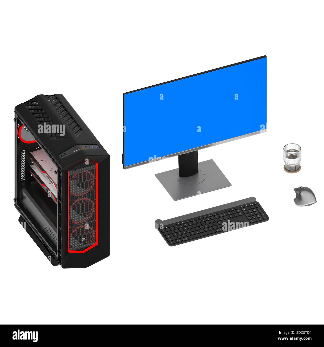 3d render of computer on white background Stock Photo - Alamy