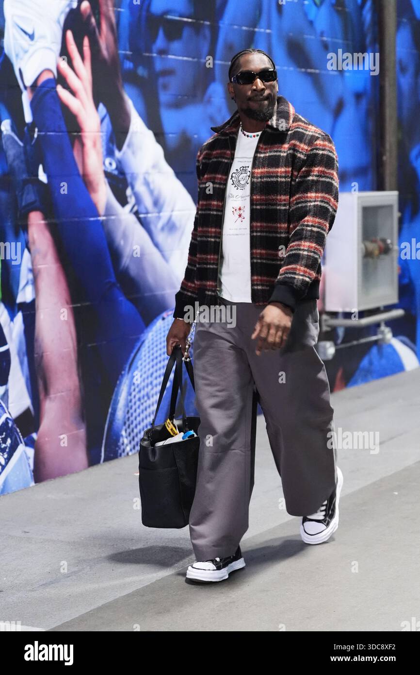 Seattle Seahawks linebacker DeMarcus Lawrence arrives before an NFL ...
