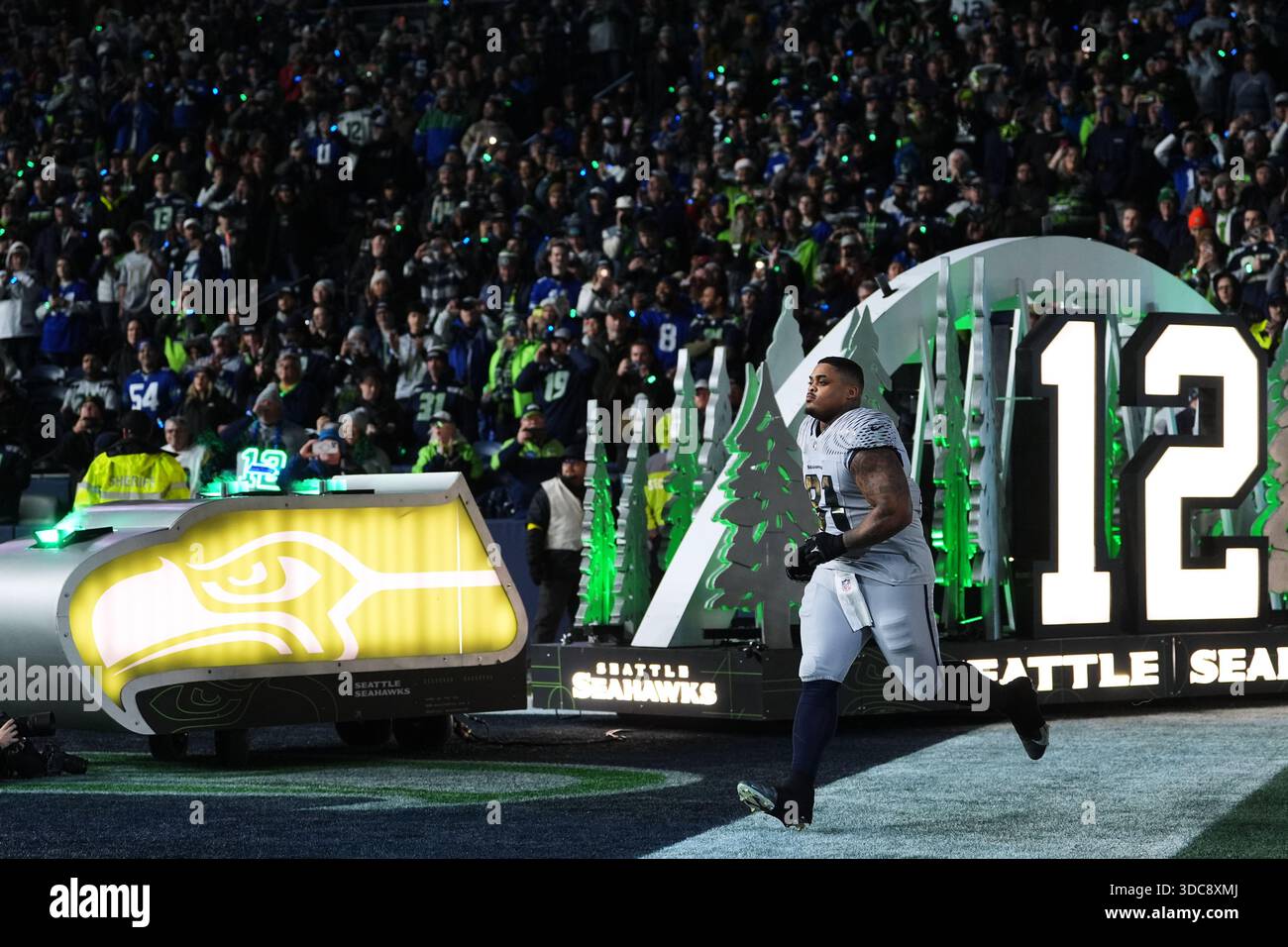 Seattle Seahawks defensive tackle Byron Murphy II (91) runs out before ...
