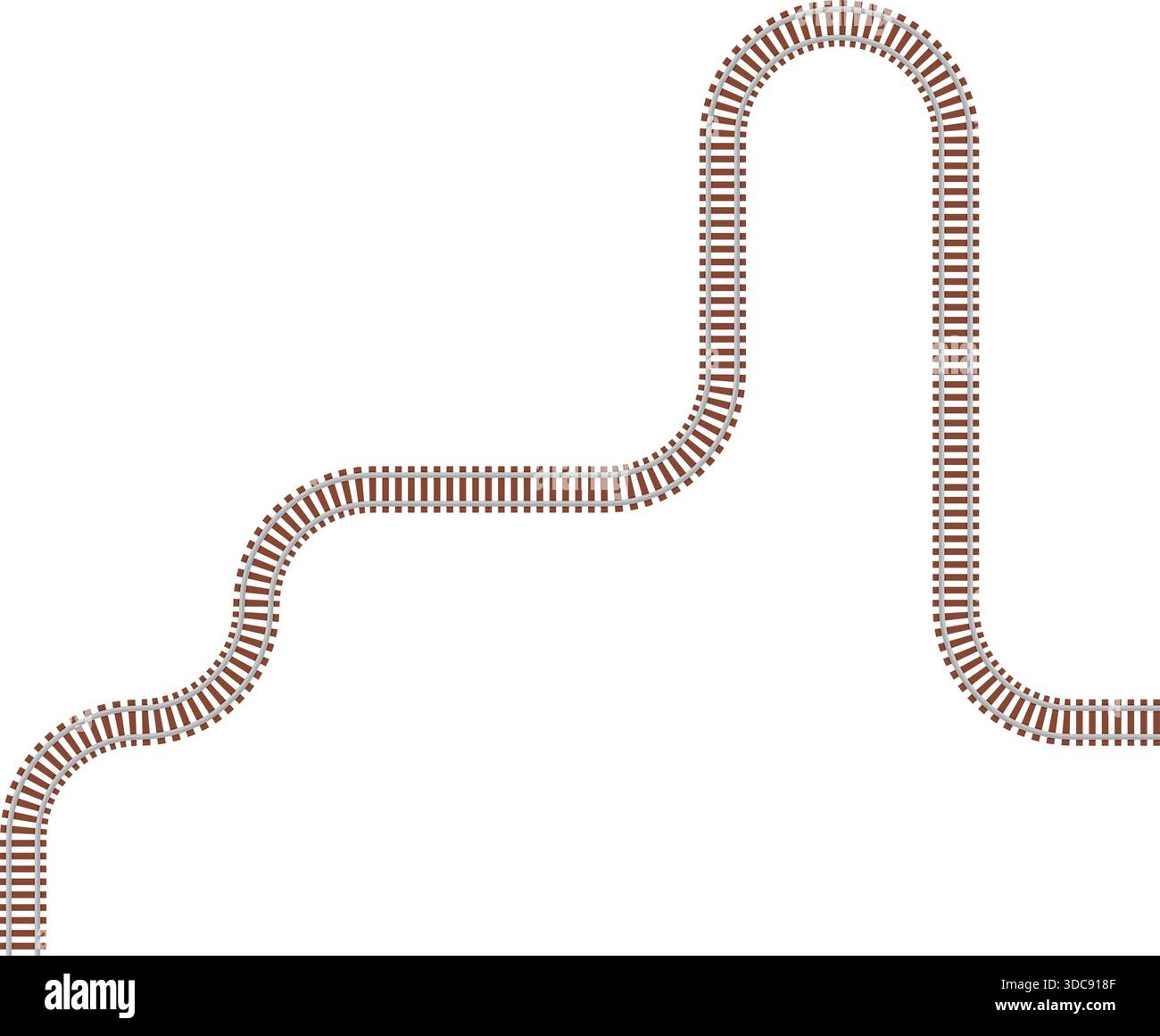 Overhead railroad path showing irregular direction changes shaped by ...