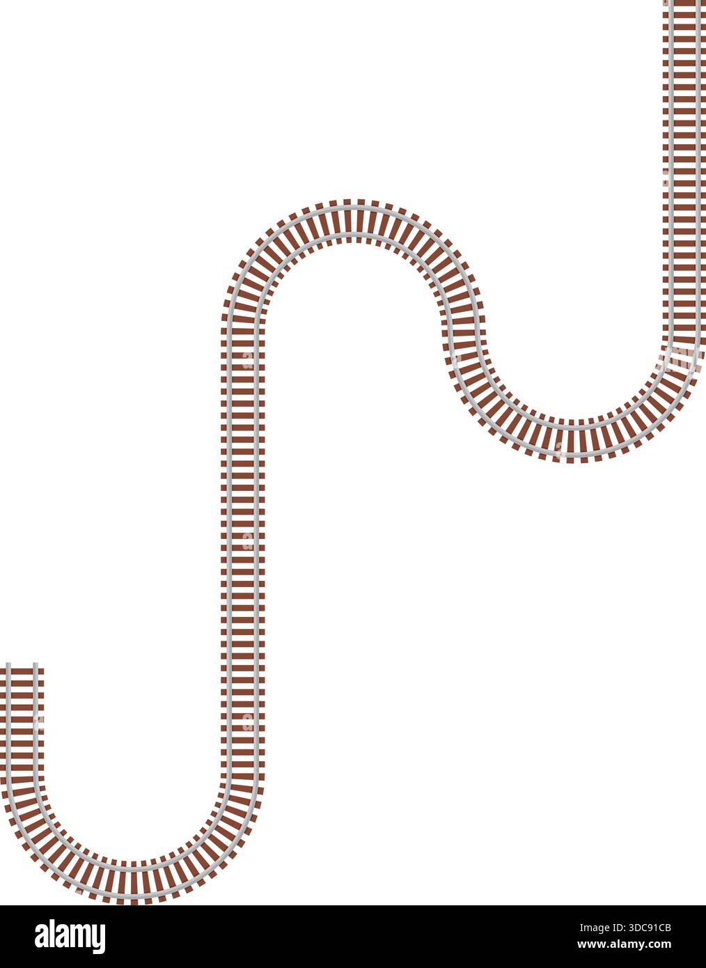 Train track layout defined by square form combined with rounded wave ...